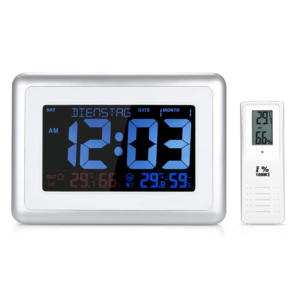 Buy DCF Alarm Clock Temperature and Humidity Meter Weather Forecast ...