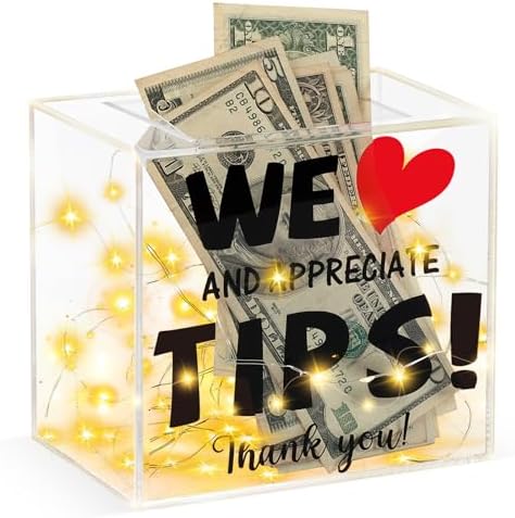 Amazon.com : YLOLUL Light Up Tip Jar Acrylic Tip Box for Bartender Bars ...