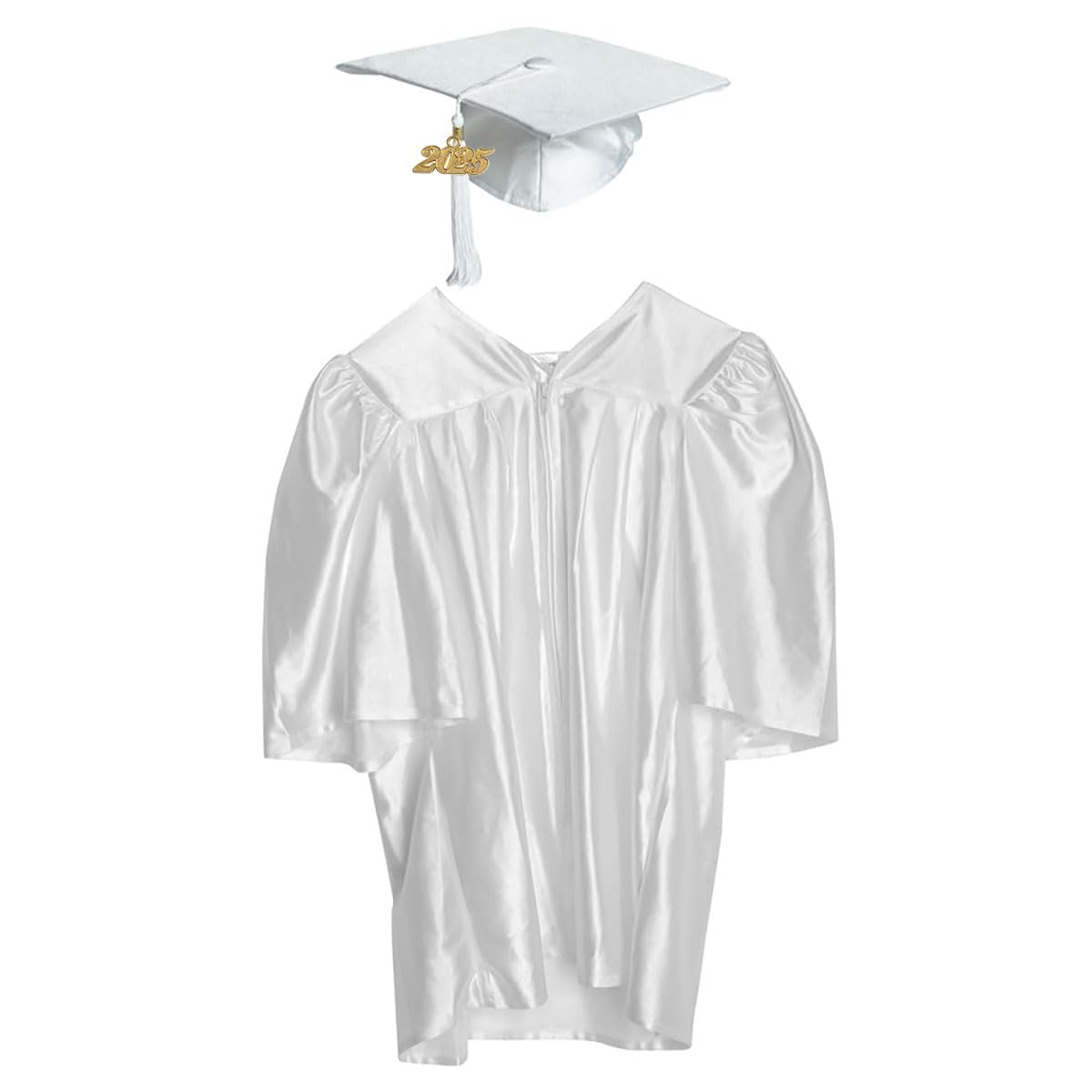 Snapklik.com : Happy Graduates Medium White Shiny Child Graduation Cap