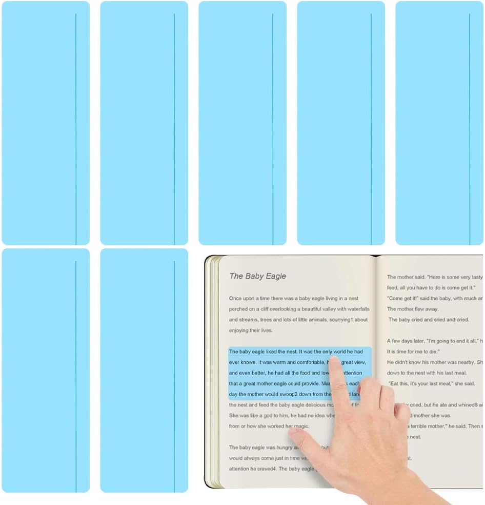 8pcs Guided Reading Strips, Highlight Colored Dyslexia Overlays ...