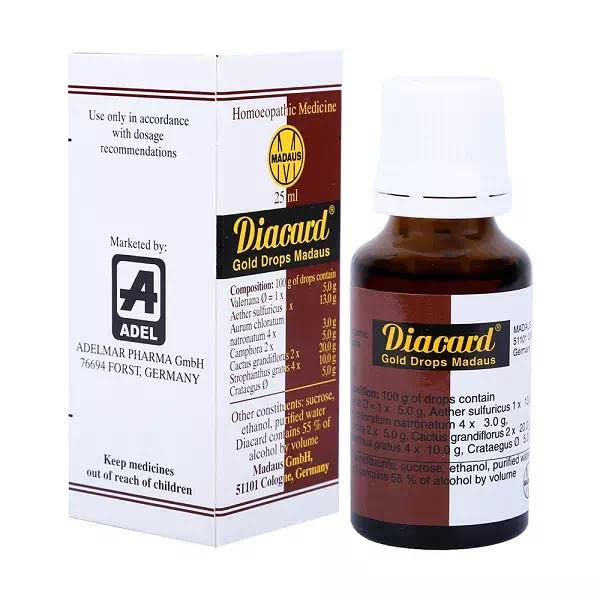 Buy DIACARD GOLD DROPS MADAUS 25 ML ADEL Online at Low Prices in India ...