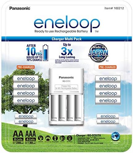 Eneloop Rechargeable Battery Charger Multi Pack, 1 x Charger + AA 8 ...