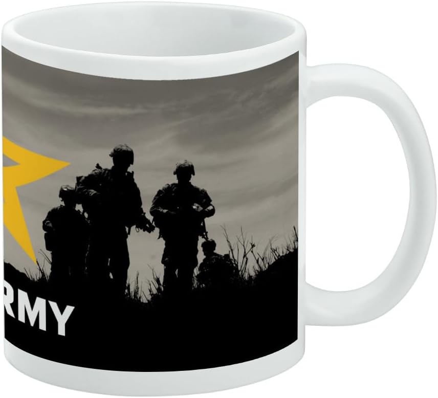 Amazon.com | U.S. Army Logo with Soldier Silhouettes Ceramic Coffee Mug ...