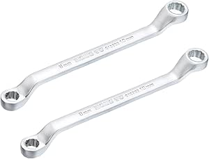 uxcell 2pcs Offset Double Box End Wrench 8mm x 10mm Metric 12 Point CR ...