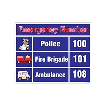 Protector Sign Emergency Contact Number sign Set Of 3 : Amazon.in ...