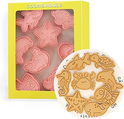 Tuxxzis - Juego de 8 cortadores de galletas para criaturas oceánicas ...