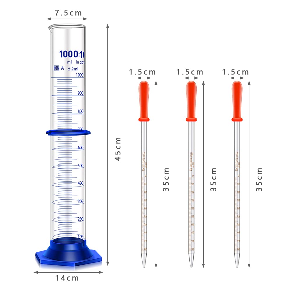 Snapklik.com : Thick Glass Graduated Cylinder Measuring Liquid Lab ...