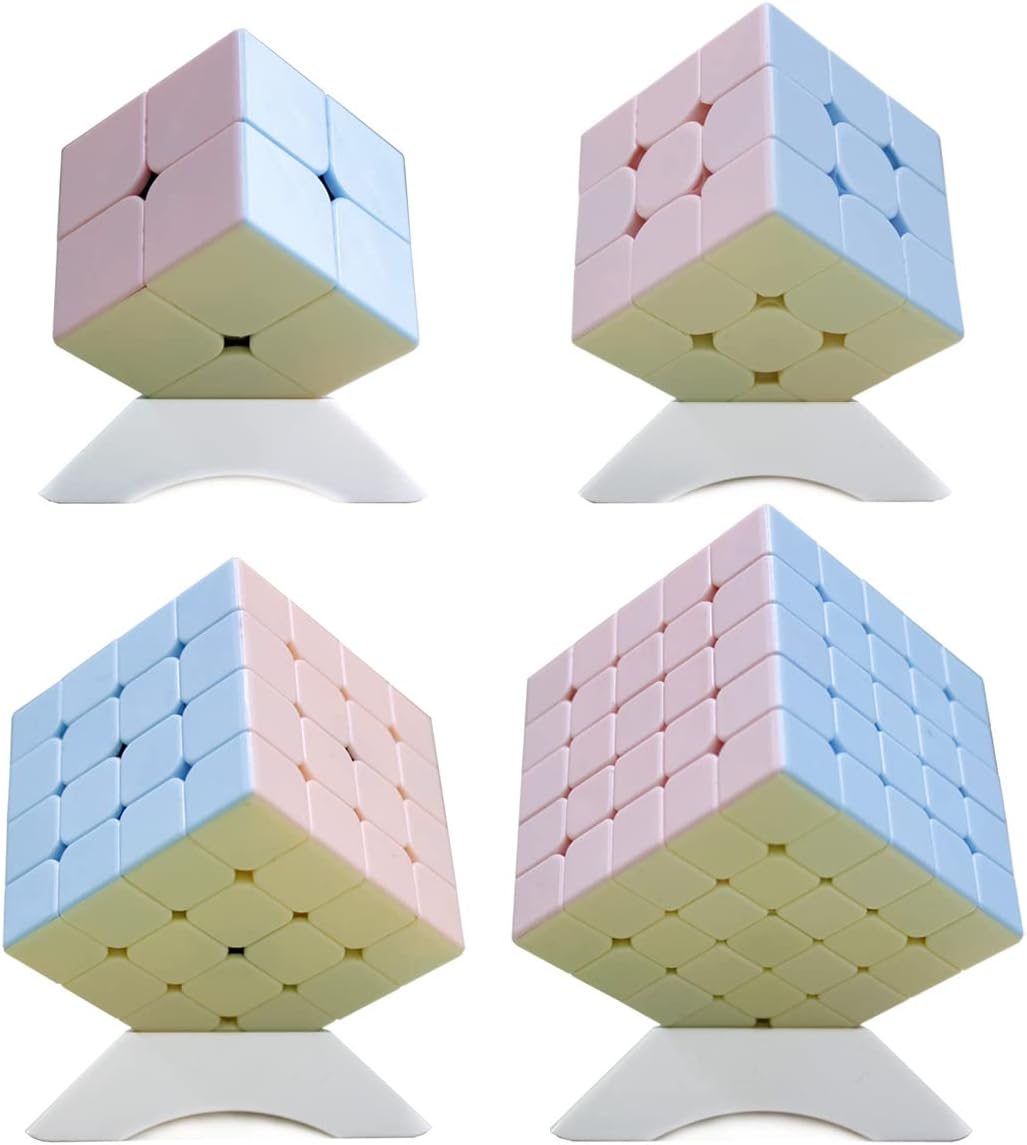 Oostifun OJIN YuXin Series Cube Bright Pink Multi Color Bundle 2×2 3×3 ...