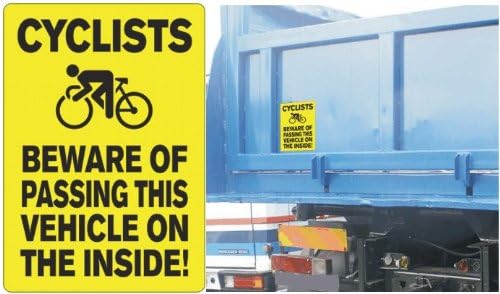 CYCLISTS BEWARE Sticker for Lorries, Dust Trucks and other vehicles ...