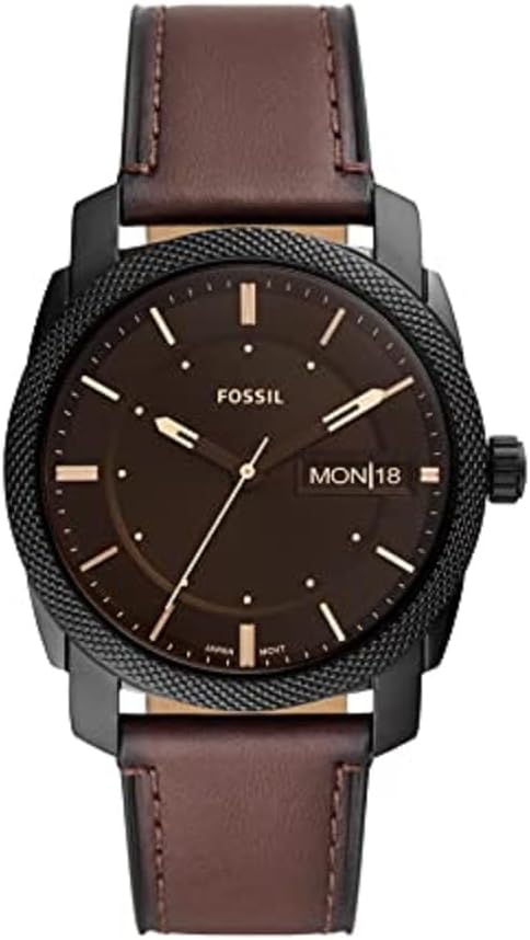 Fossil Men Silicone Machine Chronograph Black Dial Watch-Fs4487, Band ...