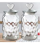Amazon.com: HomeyHoney 22 oz Clear Glass Canister with Cute Heart ...