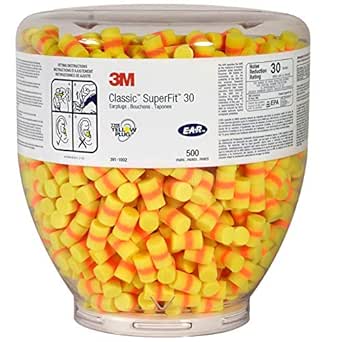 Amazon.com: אטמי אוזניים 3M, 500 זוגות/בקבוק מילוי למתקן בנגיעה אחת, E ...