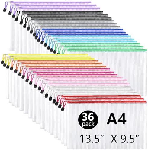 Amazon.com : 16-Pack Black Zipper Pouch (8 Sizes), Zipper File Bags ...