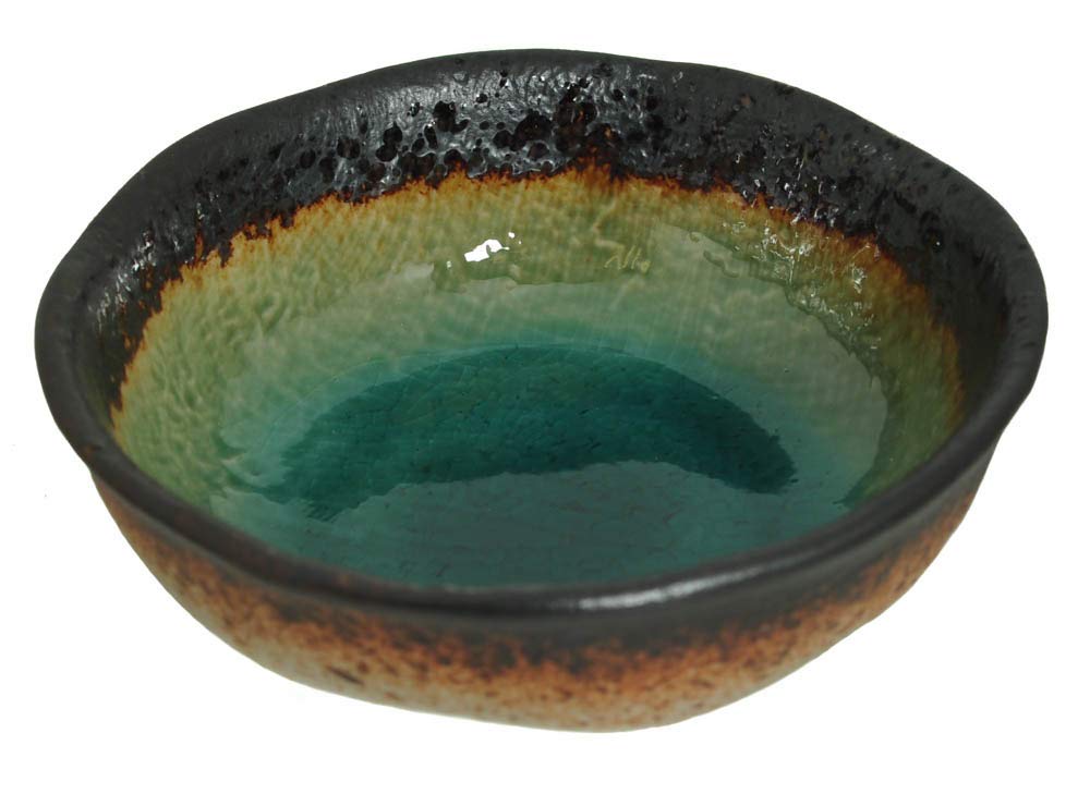 Amazon.com | Japanese Turquoise Green Kosui Ceramic Sauce Dripping Bowl ...