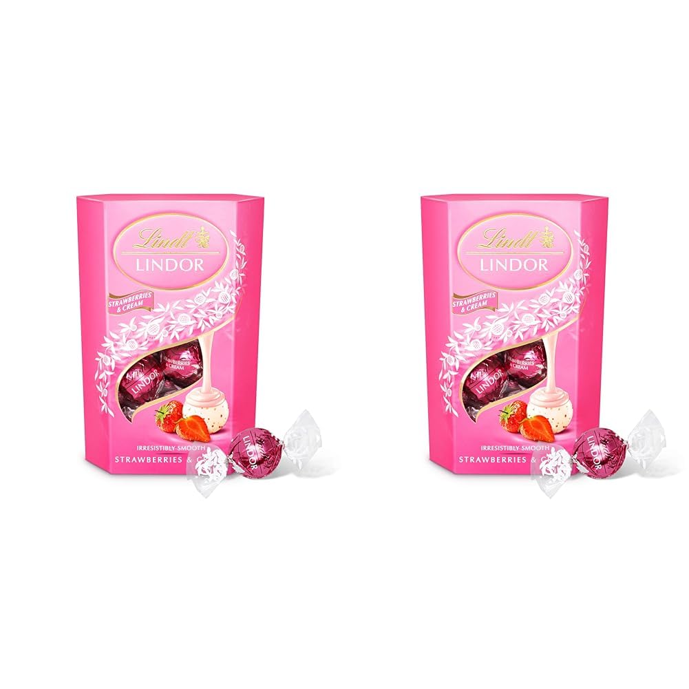 Lindt Lindor Strawberries & Cream 200g (Pack of 2) : Amazon.co.uk: Grocery