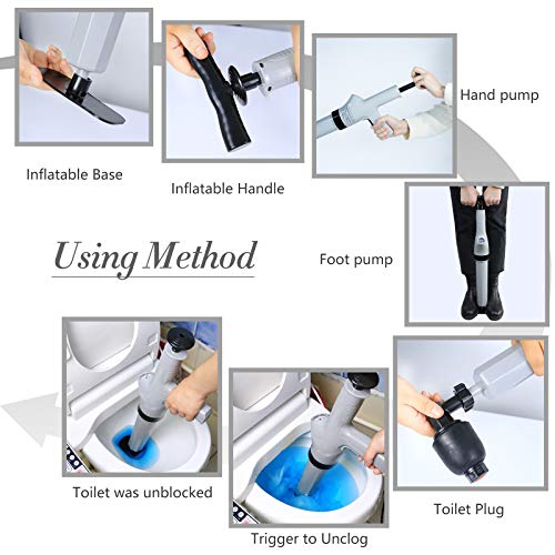 9 in 1 Air Pressure Plunger Kits,Air Drain Blaster Augers Gun - Want It All