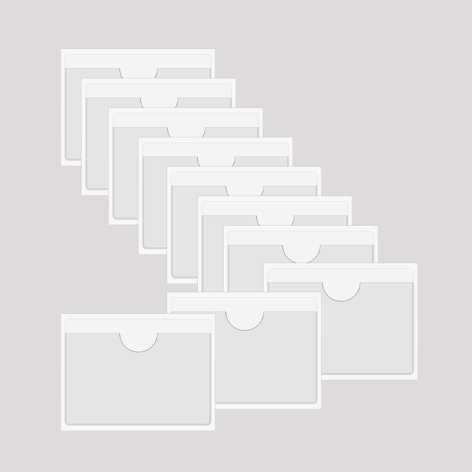 BOSWOAK Adhesive Clear Pockets,Self Adhesive Clear Label Pockets ...