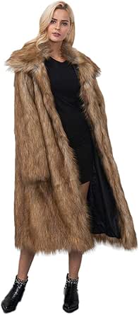 RomanticDesign Women's Long Lapel Faux fur Jacket Shaggy Coat Warm ...