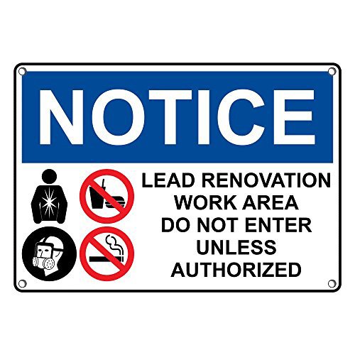 Amazon.com: Weatherproof Plastic OSHA Notice Lead Renovation Work Sign ...