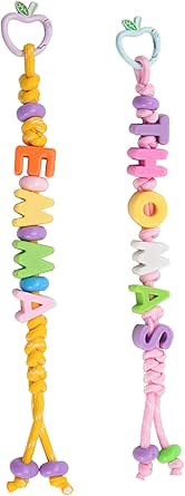 Amazon.com: SOUVENIQUE Personalized Name Letter Keychain, Handmade Knit ...