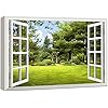 Amazon.com: Print Window Frame Style Beautiful Garden Backyard with ...