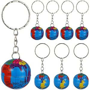Toyvian Key Chain Key Chain Key Chain 12Pcs Globe Keychain Earth Globe ...