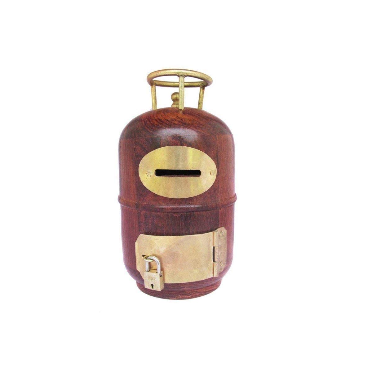 Sadashi Handmade Wooden Piggy Bank Cylinder Shape Money Bank Coin Box ...