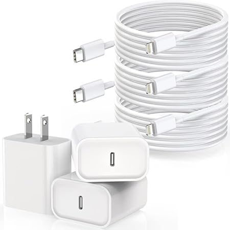 Amazon.com: [Apple MFi Certified] iPhone Fast Charger, LANWK 3Pack 20W ...