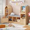 Amazon.com: Vabches Kids Bookcase and Bookshelf with Reading Nook, Oak ...