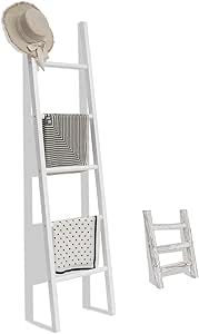 Amazon.com: FUIN Rustic Farmhouse Blanket Ladder and Mini Countertop ...