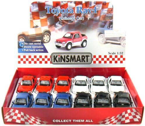 Amazon.com: 12 pcs in Box: 5" Toyota Rav 4 1:32 Scale (Black/Blue/Red ...