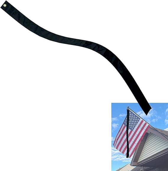 Amazon.com : AMZFLAG Black Mourning Streamer for Flag, 5 ft x 2.75 inch ...