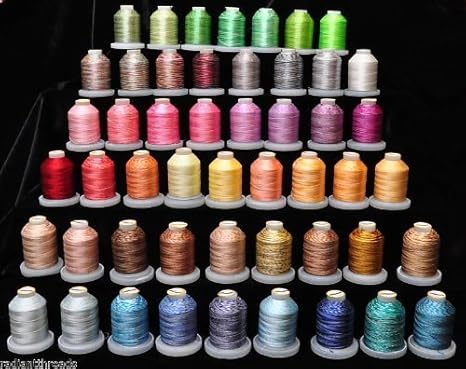 Amazon.com: 50 Large Spools Variegated Embroidery Machine Thread With ...