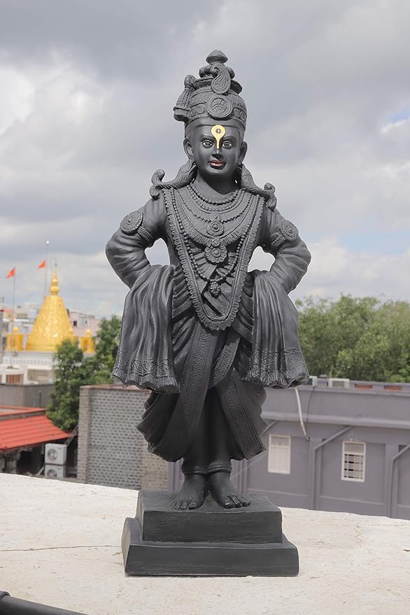 Buy Antique Finish Stone Shri Vitthal Statue - Handcrafted Large Size ...