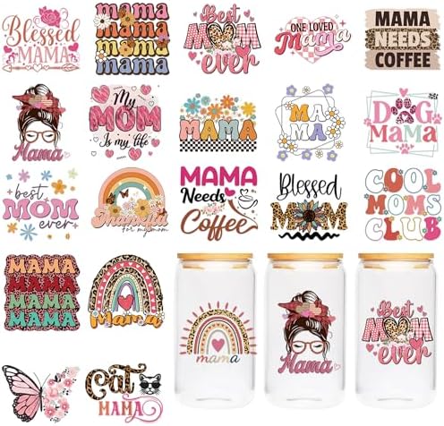 Amazon.com: UV DTF Cup Wrap, Transfer Stickers for 16OZ Glass Coffee ...