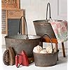 Amazon.com: Colonial Tin Works Rustic Set of Three Round Buckets with ...