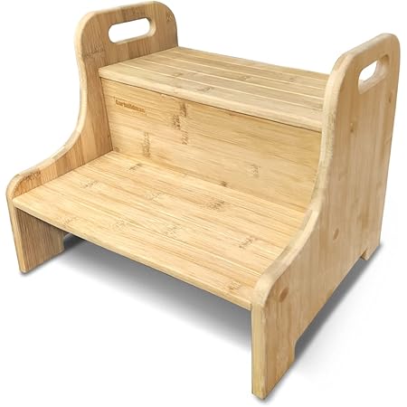 Amazon.com: WOOD CITY Wooden Toddler Step Stool for Kids, White Two ...