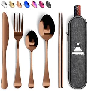 Amazon.com: Taplord Portable Travel Silverware Set With Case, Includes ...