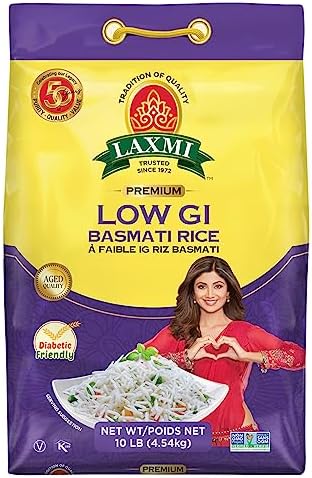 Amazon.com : Laxmi Diabetic Basmati Rice, 10lb Bag by Laxmi Foods ...