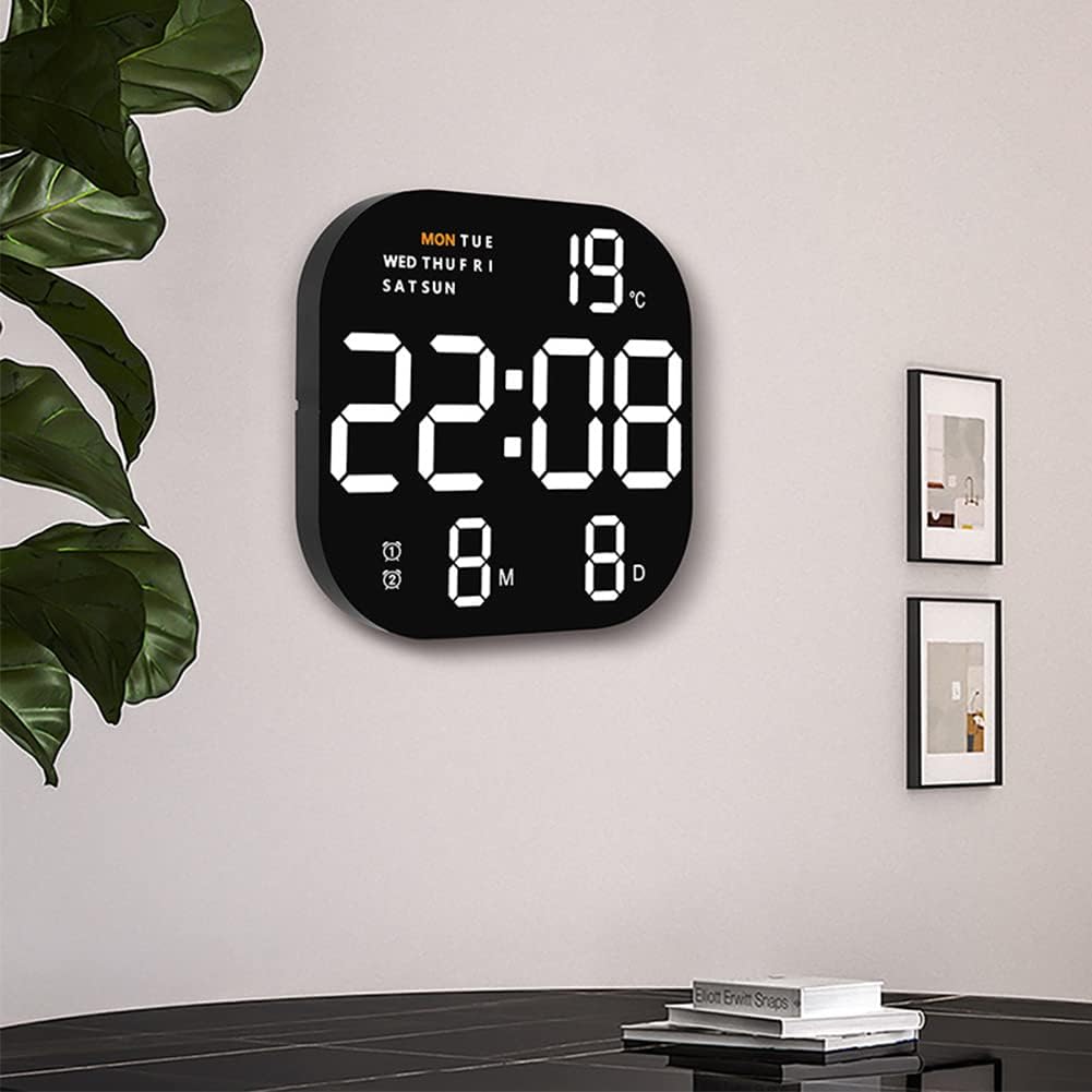 Reloj de pared digital para dormitorio, reloj digital LED para pared ...