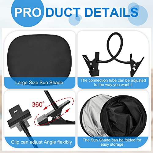 2 Pcs Flexible Laptop Sun Shade, Adjustable Clips Stand Cover for ...