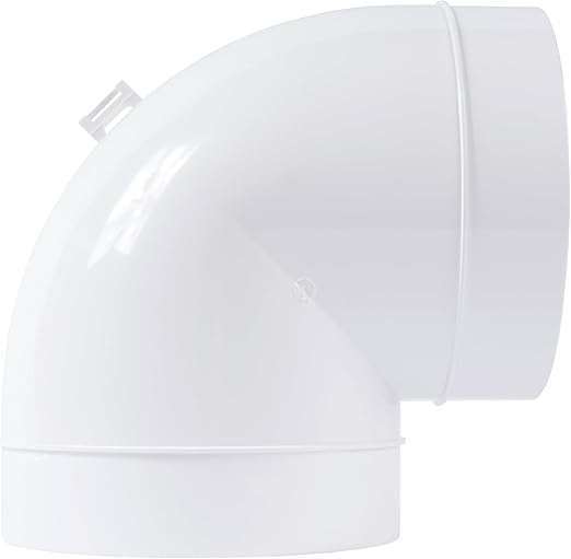 ECOPRO VENT 5-Inch White Plastic 90-Degree Elbow Duct Fitting for Round ...