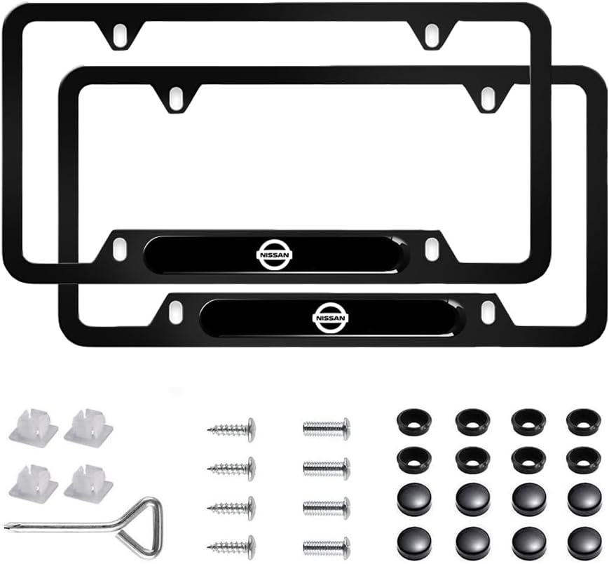 Amazon.com: 2 Pack Aluminum Alloy License Plate Cover Front Metal for ...