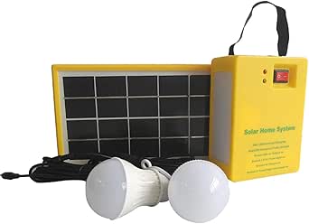 Midautoo 3.5W Solar Panel Light 2 Bulb Kit Solar System Energy Saving ...