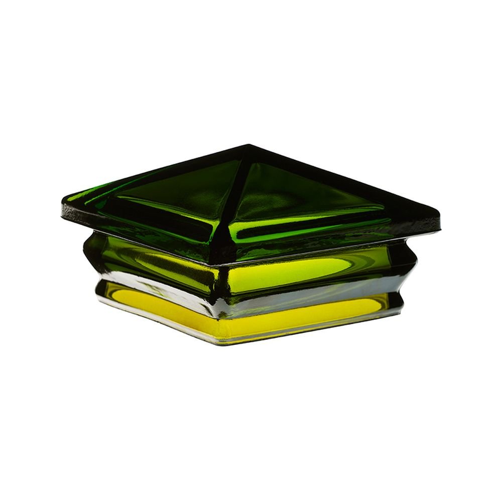 Woodway Glass Pyramid Post Cap, fits 3.5" Post, Forest Green, 1 PC ...