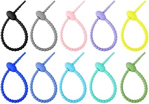 Amazon.com: xbiez Flexible Silicone Wire Fasteners Twistable Silicone ...