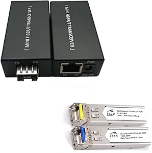Amazon.com: iszo a Pair of Gigabit Mini SFP Media Converter,20km Fiber Optic transceiver,10M ...