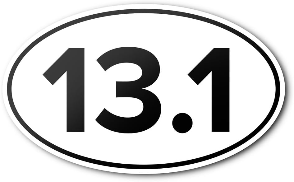 Amazon.com - 13.1 Half Marathon Anti-UV Vinyl Oval Car Bumper Sticker ...