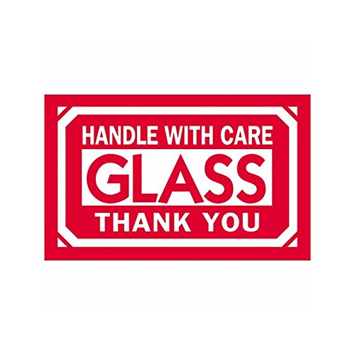 Amazon.com: Box Packaging "Glass - Handle with Care" Labels, 3" x 5 ...