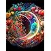 Amazon.com: Generic 5D Moon Diamond Art Kits with Flowers, DIY Wreath ...